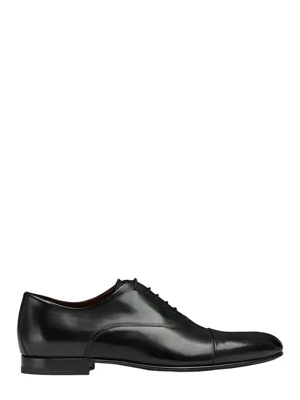 Corneliani Leather Oxford Shoes - Black