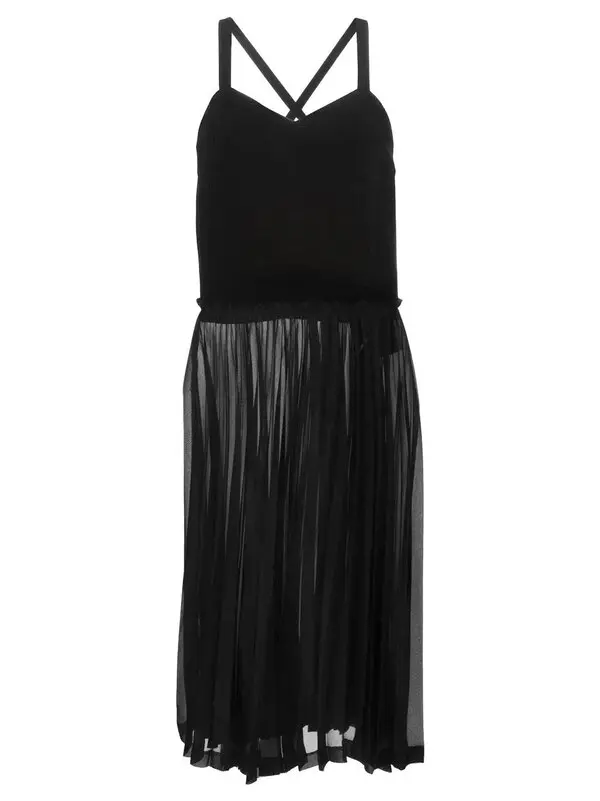 Comme Des Garçons Sheer Pleated Dress - Black