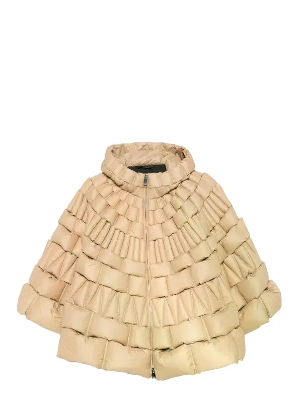 RAXXY Hooded Quilted Cape - Brown