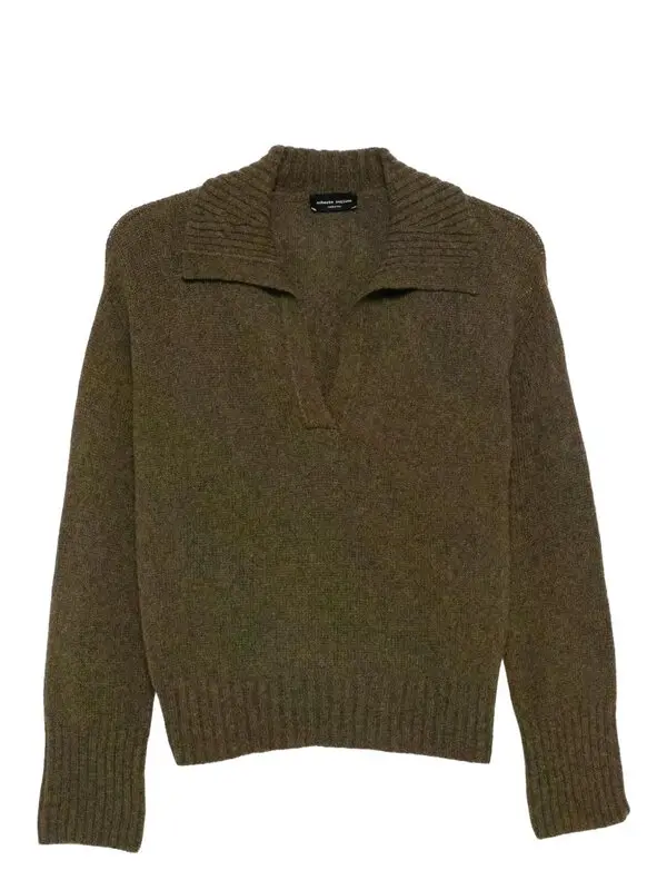 ROBERTO COLLINA Spread-collar Jumper - Green