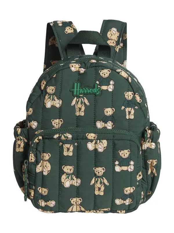 Harrods Quilted Henry Bear Backpack - Ivory