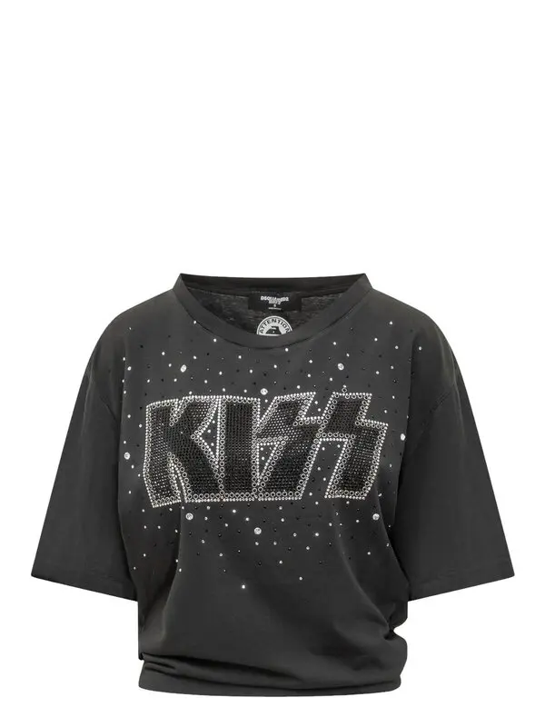 Dsquared2 T-shirt With Kiss Logo - Black