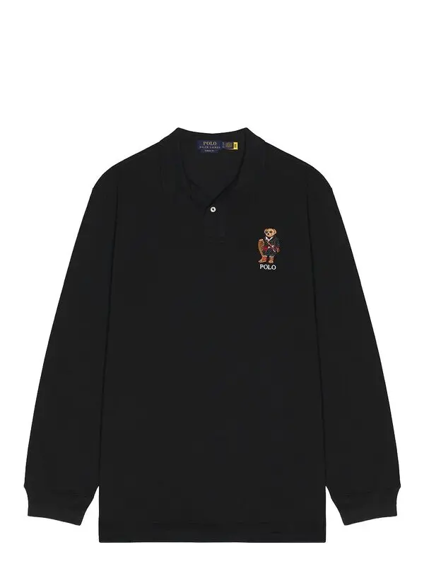 Polo Ralph Lauren Long Sleeve Novelty Holiday Bear Polo - Black