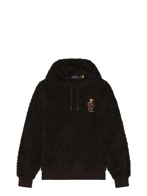 Polo Ralph Lauren Long Sleeve Hi-pile Holiday Bear Hoodie - Antique Brown