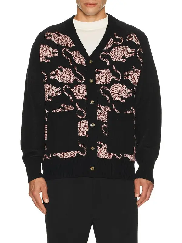 KARDO Agamay Knitted Cardigan With Patch Pockets - Black