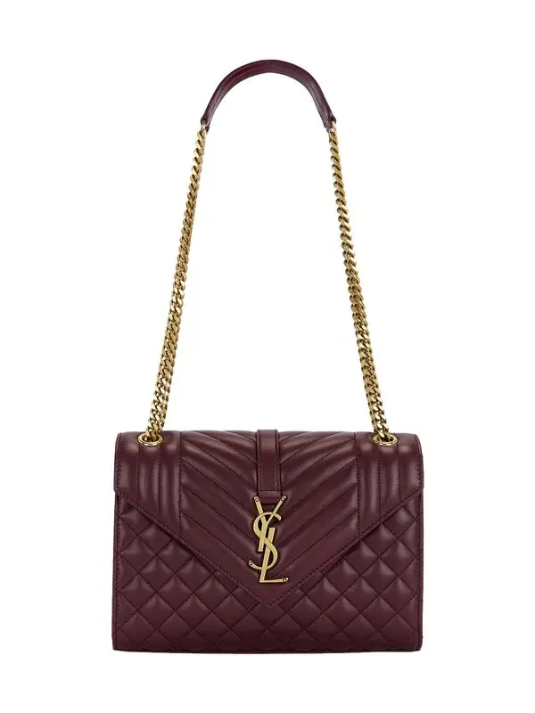 Saint Laurent Medium Envelope Chain Bag - Hot Wine