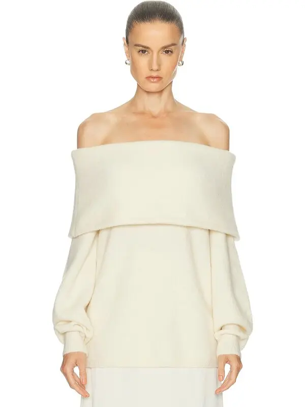 SRG Saffiyya Off-the-shoulder Sweater - Ivory