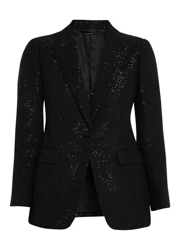 TOM FORD Sequined Single-breasted Blazer - Black