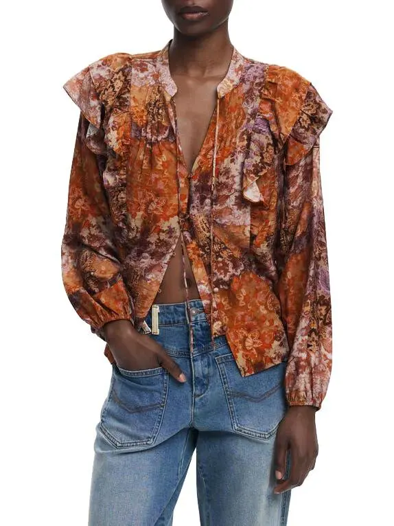 Desigual Paisley Button-up Shirt - Orange