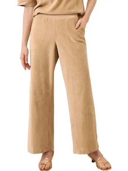 PACT Organic Cotton Pure Velour Wide Leg Pants - Sesame