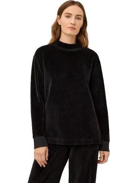 PACT Organic Cotton Pure Velour Cozy Pullover - Black