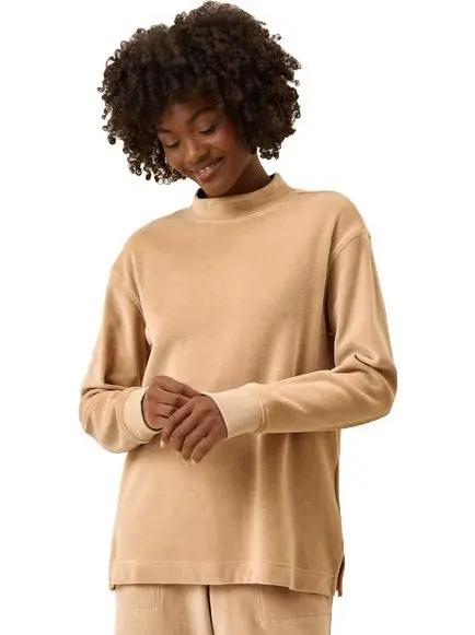 PACT Organic Cotton Pure Velour Cozy Pullover - Sesame