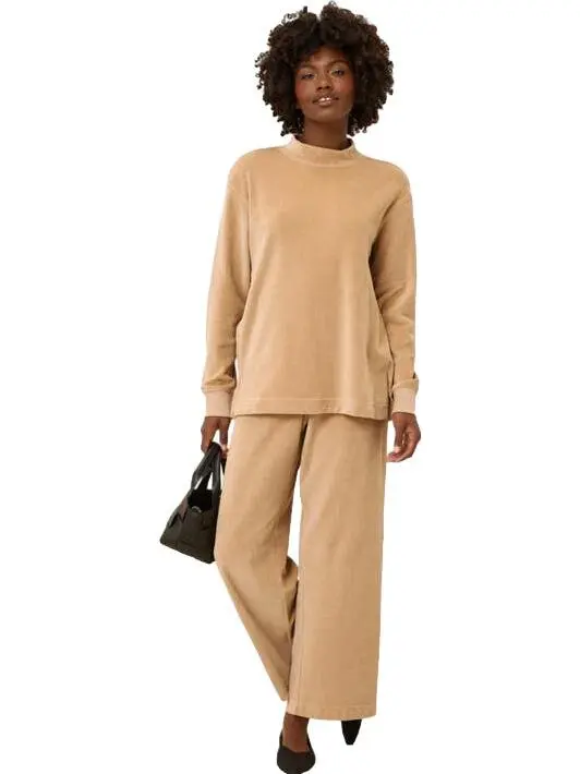 PACT Organic Cotton Pure Velour Cozy Pullover - Sesame