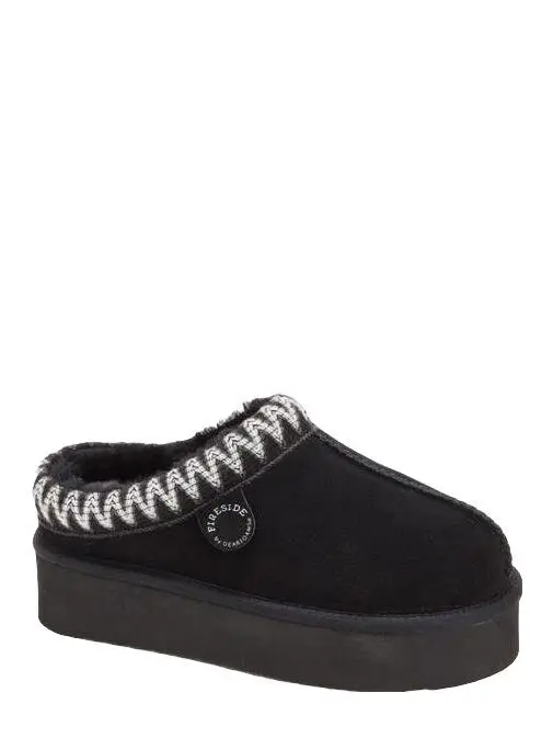 DEARFOAMS Fireside Queenstown Shearling Clog - Black