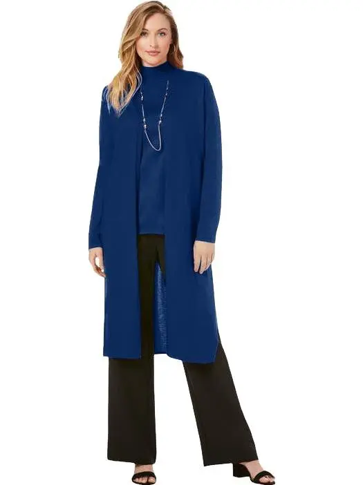 JESSICA LONDON Cashmere Duster Sweater - Evening Blue