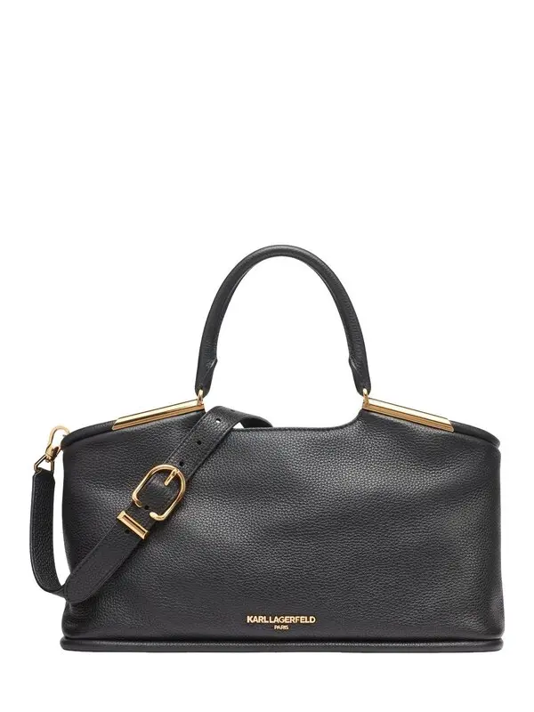 Karl Lagerfeld Paris Valerie Satchel - Black/gold