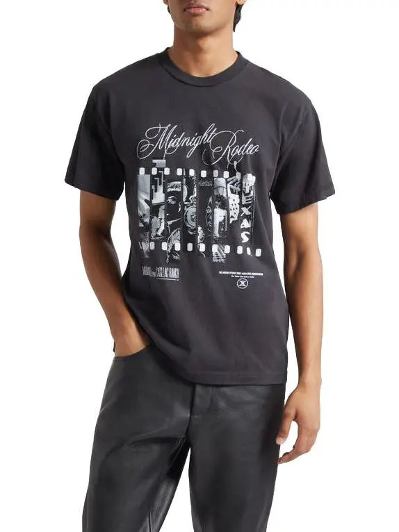 MIDNIGHT RODEO Psychological Thriller Graphic T-shirt - Black