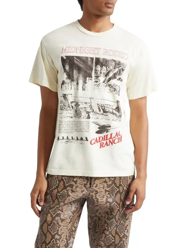 MIDNIGHT RODEO Cadillac Ranch Graphic T-shirt - Cream