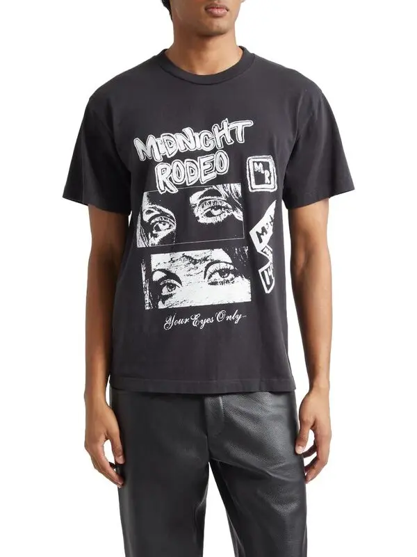 MIDNIGHT RODEO Your Eyes Only Graphic T-shirt - Black
