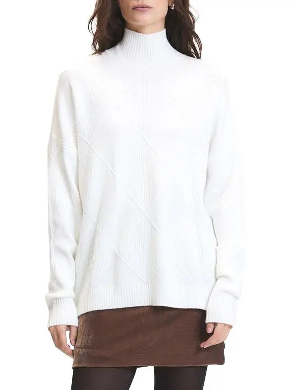 Deluc Textured Mock Neck Sweater - Ecru