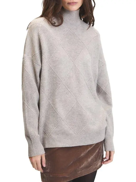 Deluc Textured Mock Neck Sweater - Light Grey Melange