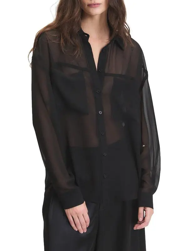 Deluc Grayson Sheer Shirt - Black