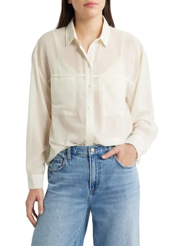 Deluc Grayson Sheer Shirt - Ecru