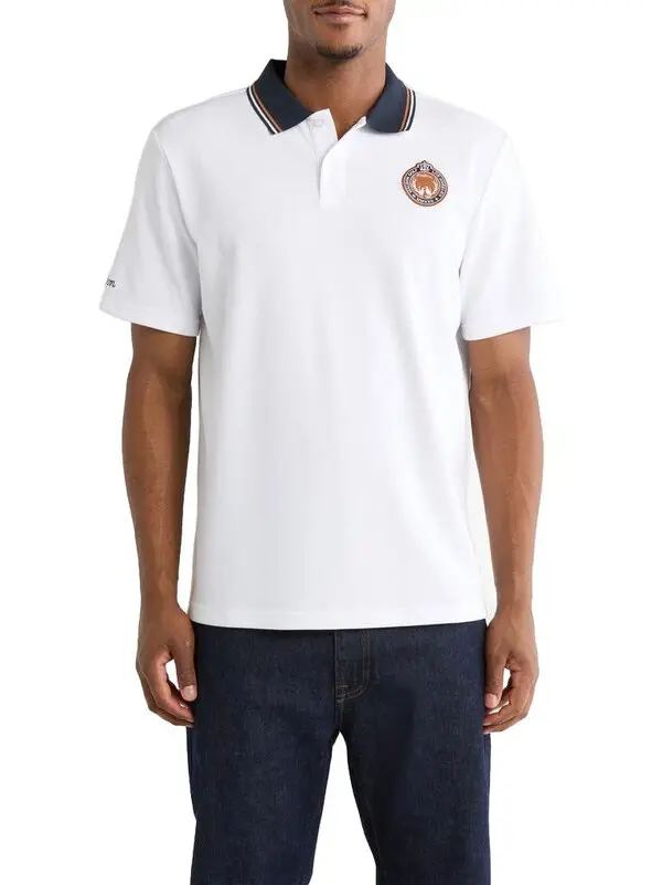 MALBON Fairway Oakwood Polo - White