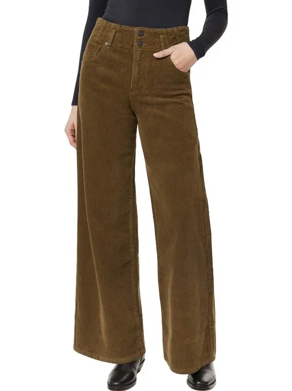 Habitual Easton Wide Leg Corduroy Trousers - Woodland