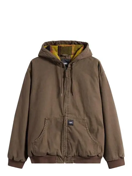 VANS Canvas Zip-up Hooded Jacket - Coal Brown