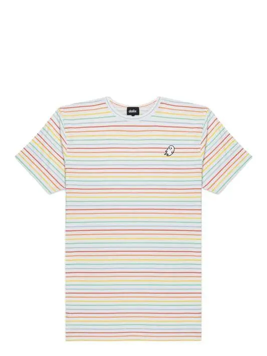 DALIX Ghost Striped Jersey Tee - Rainbow