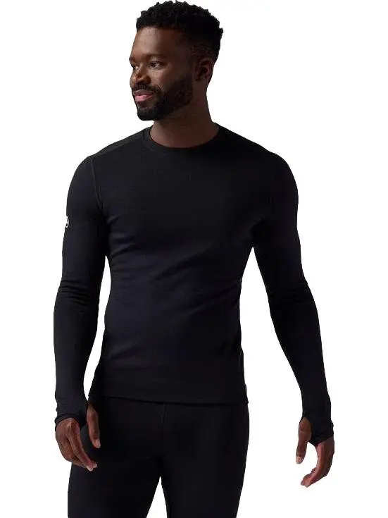 BACKCOUNTRY Cedars Rws Merino Midweight Crew Baselayer Top - Black