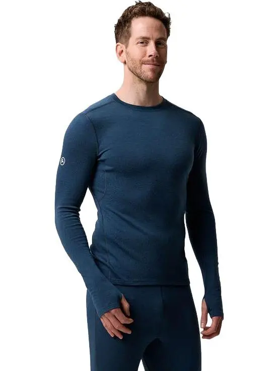 BACKCOUNTRY Cedars Rws Merino Midweight Crew Baselayer Top - Royal Blue
