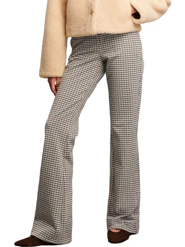 NEXT Houndstooth Bootcut Pants - Black/beige