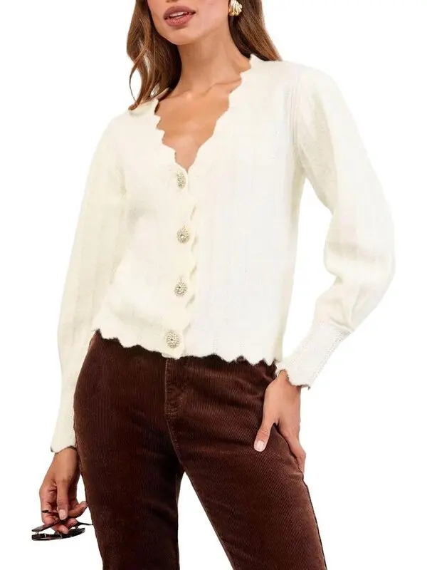 LIPSY Scallop Edge Cardigan - Neutral