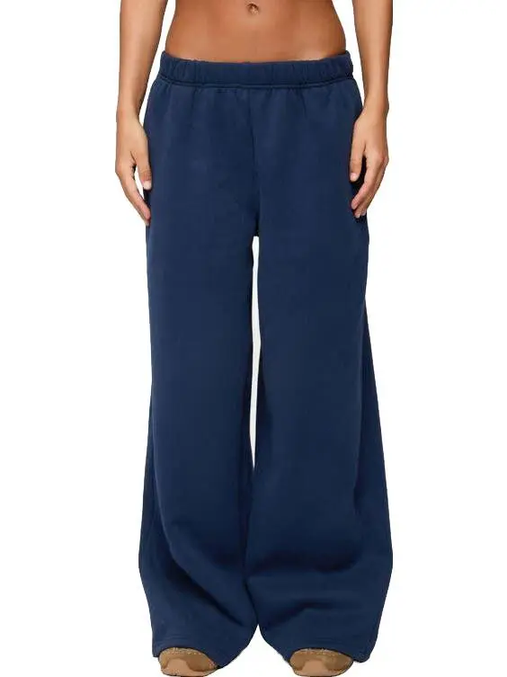 EDIKTED Straight Leg Pants - Navy