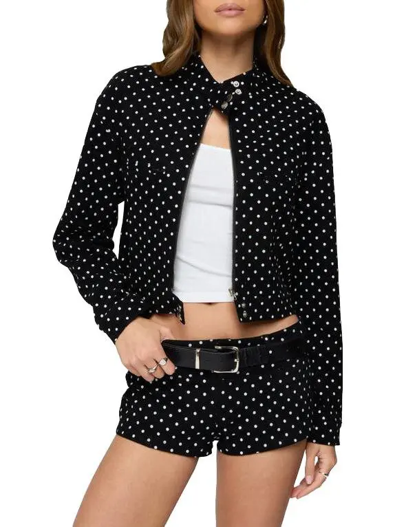 EDIKTED Tabitha Polka Dot Jacket - Black