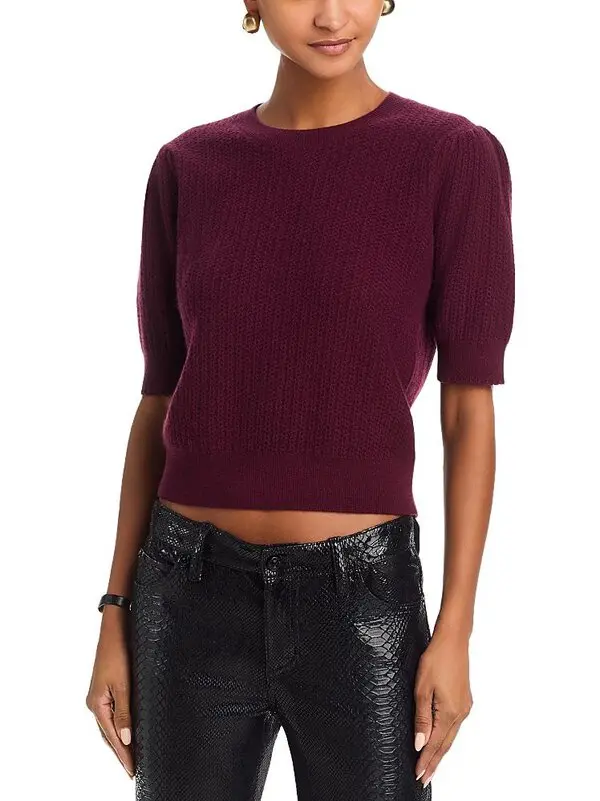 FRAME Pointelle Cashmere Sweater - Cabernet