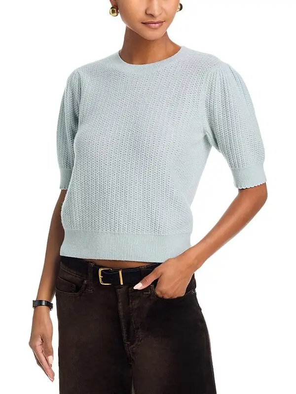 FRAME Pointelle Cashmere Sweater - Sky Blue