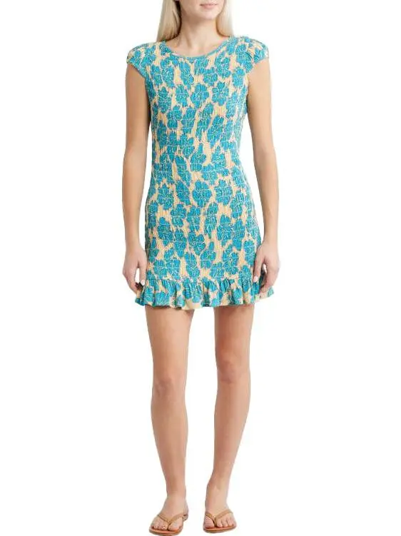 BILLABONG Bright Side Smocked Minidress - Palm
