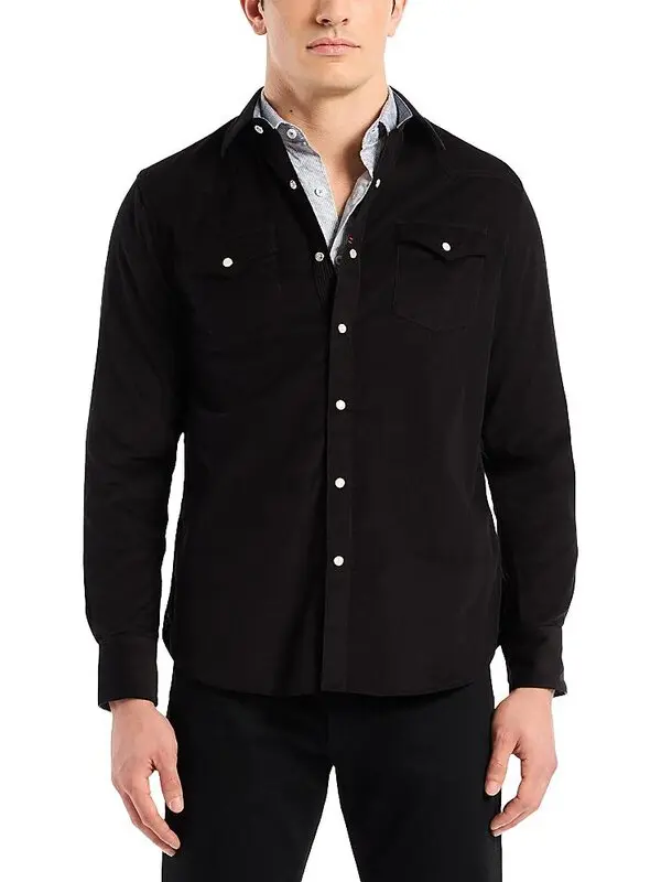 Robert Graham Wyatt Woven Snap Front Shirt - Black
