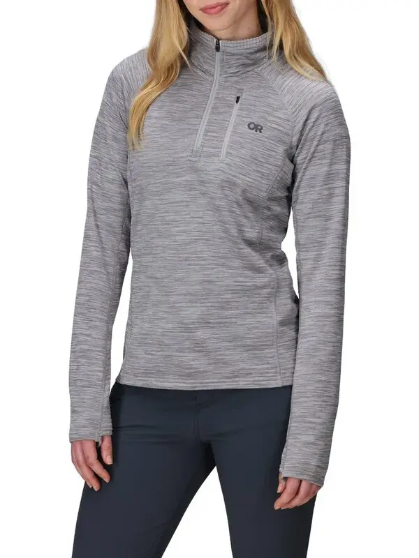 OUTDOOR RESEARCH Vigor Grid Fleece Quarter Zip - Grey Heather