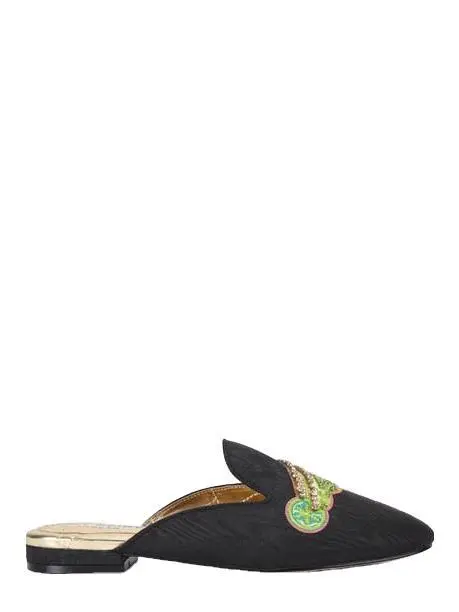 Kurt Geiger Cocktail & Pepper Embroidered Mules - Black