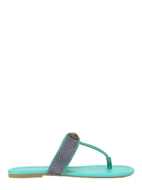 Kurt Geiger Kensington Crystal T-strap Sandal - Open Green
