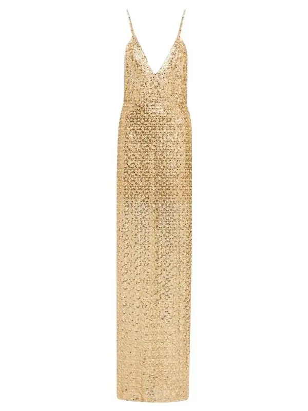 BRONX AND BRONCO Allegra Sequin Maxi Dress - Gold