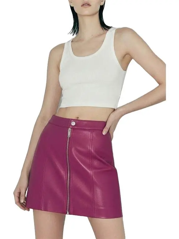 AS By DF Jeremiah Upcycled Leather Mini Skirt - Rose