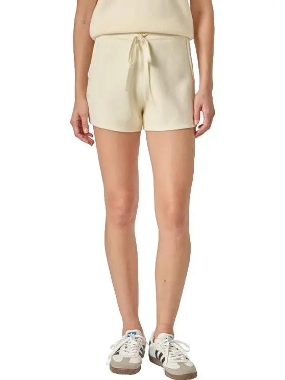 English Factory Tie Waist Knit Shorts - Cream