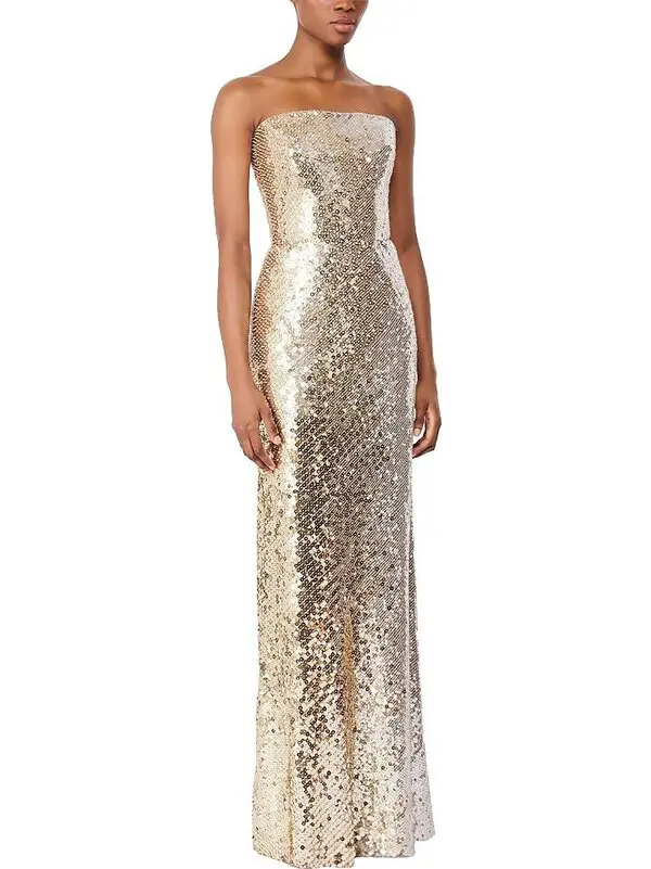 Jenny Packham Caron Sequin-embellished Strapless Maxi Dress - Cashmere