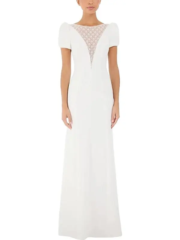 Jenny Packham Empress Puff-sleeve Crystal-embellished Maxi Dress - Ivory
