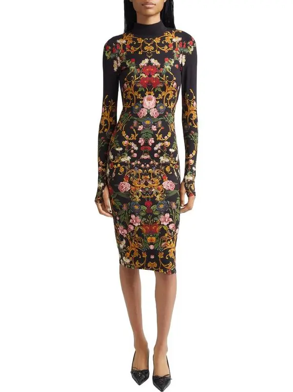 Alice + Olivia Delora Long-sleeve Midi Dress - Evermine